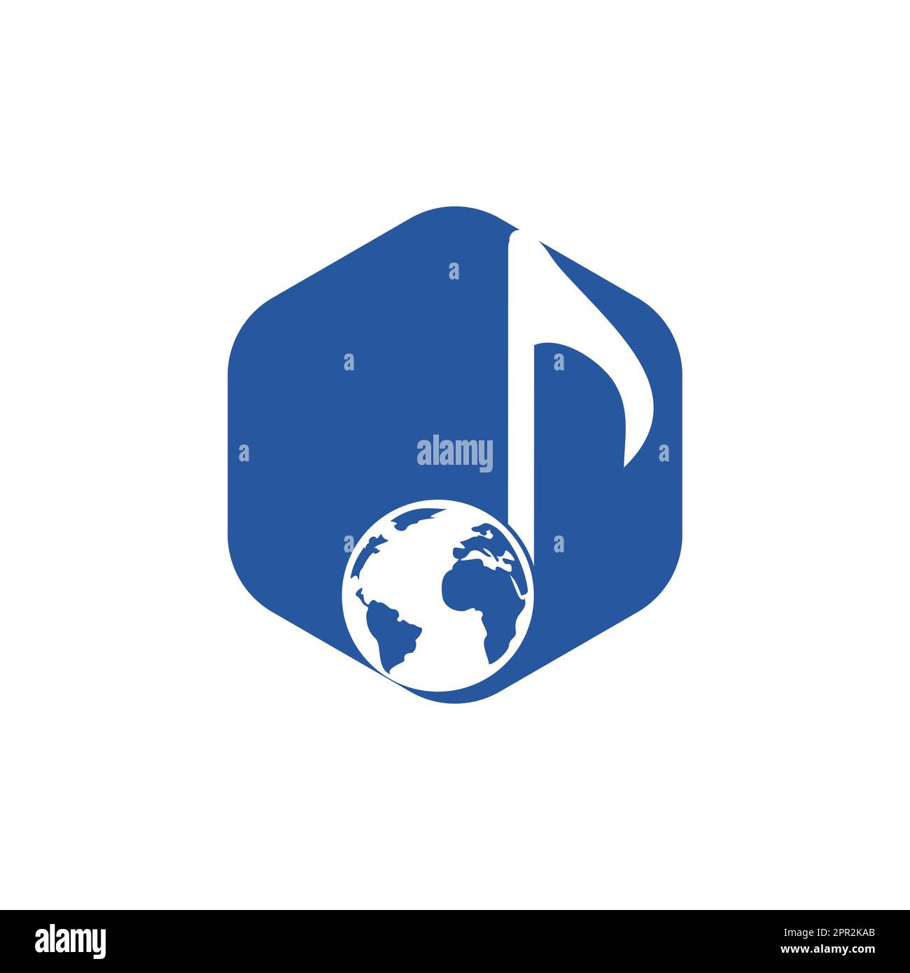 Globe and music note icon logo design. Vector illustration icon with ...