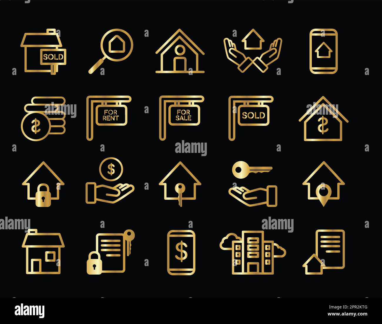 Real estate icons in shape hi-res stock photography and images - Alamy