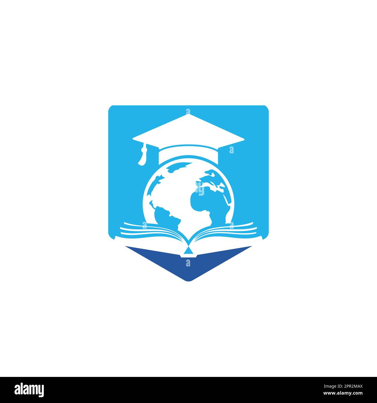 World education vector logo design. Globe with gradation cap and book ...