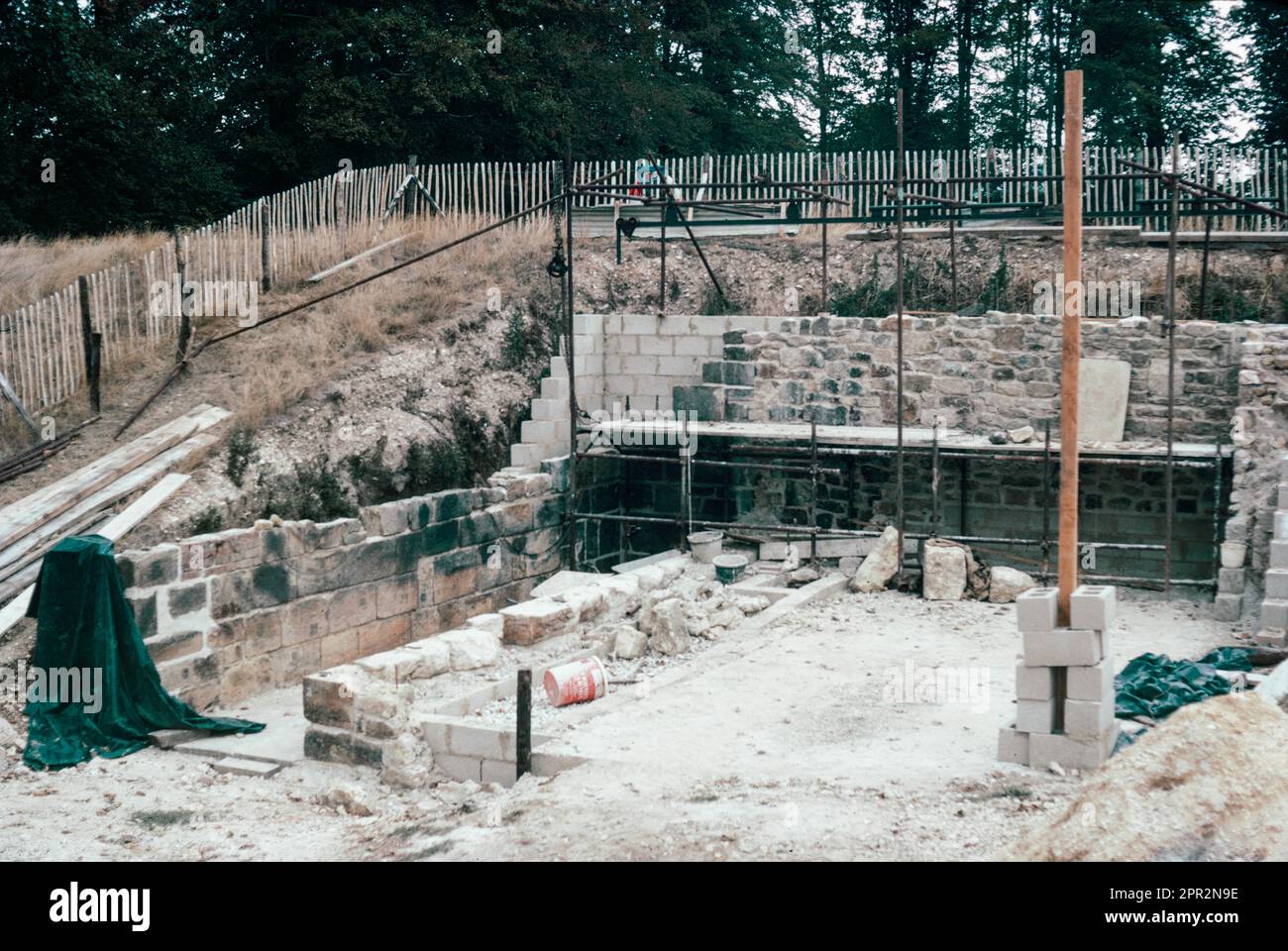 Reconstruction in progress of a 17th Century mill in Weald & Downland ...