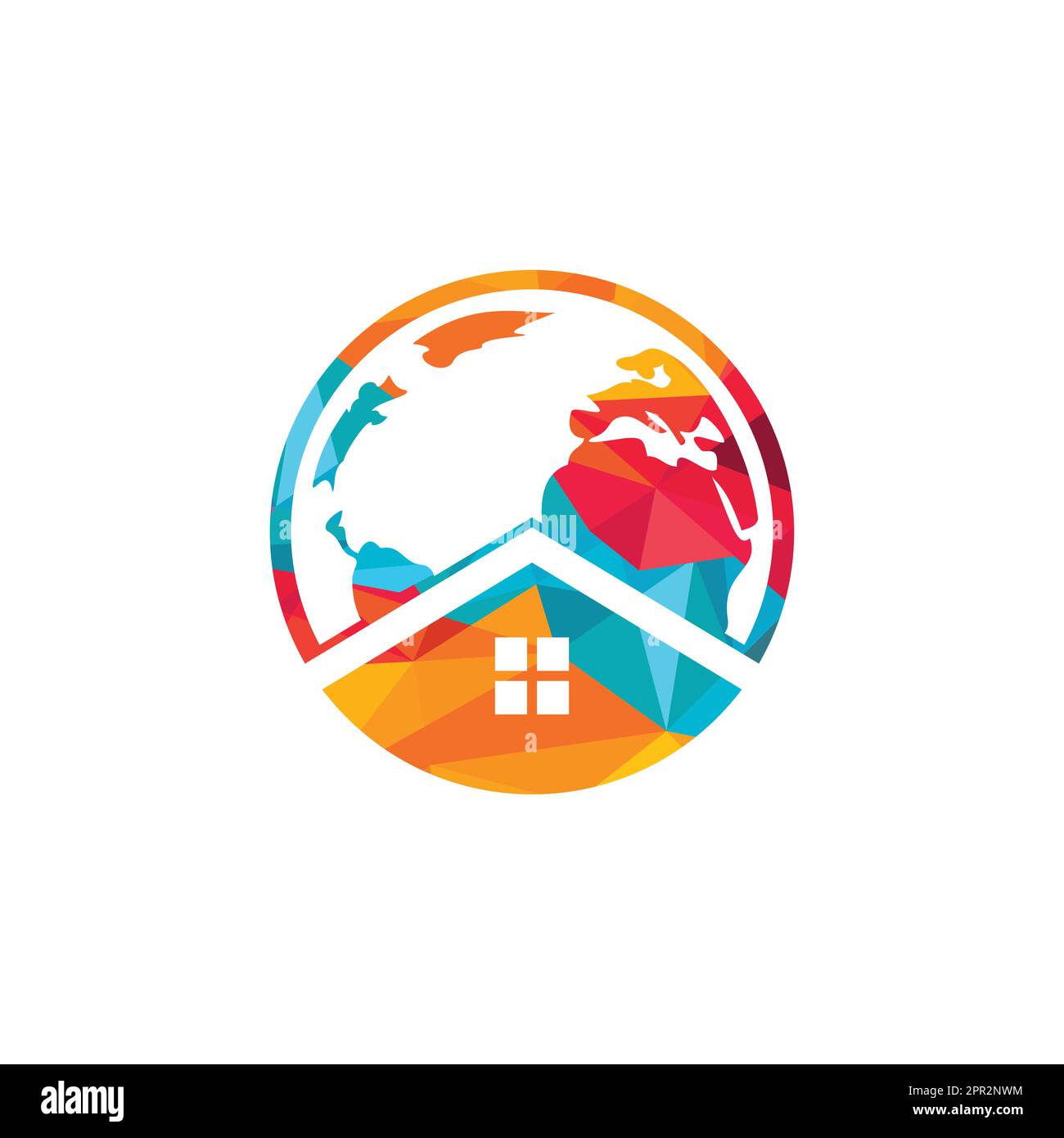Global home vector logo design template. World house vector logo design ...