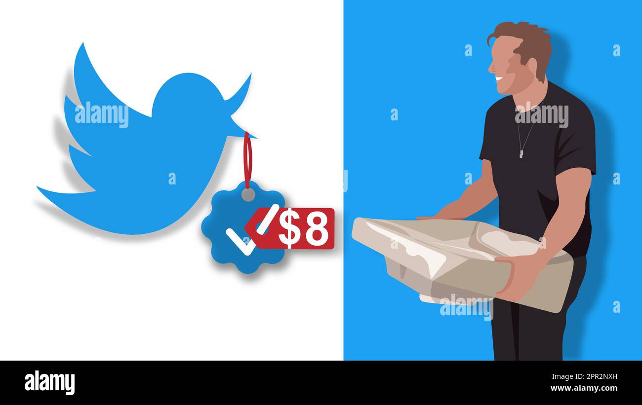 Elon Musk with a shell in his hands, a blue checkmark symbol of the ...