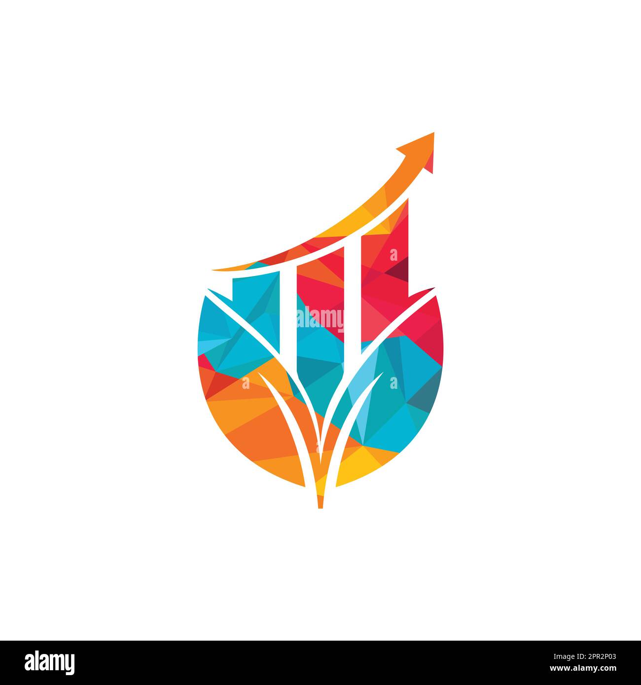 Leaf stats vector logo design. Green chart logo template design vector ...