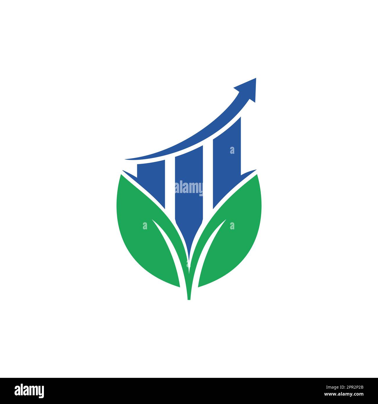 Leaf stats vector logo design. Green chart logo template design vector ...