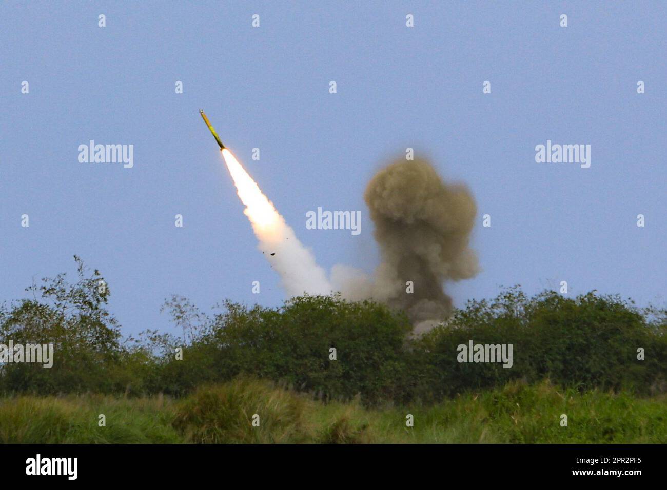 San Miguel, Zambales, The Philippines. 26th Apr, 2023. A missile is ...