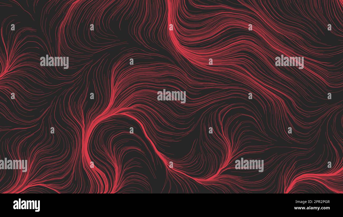 Black and red abstract concept background. Wavy lines. Backdrop with ...