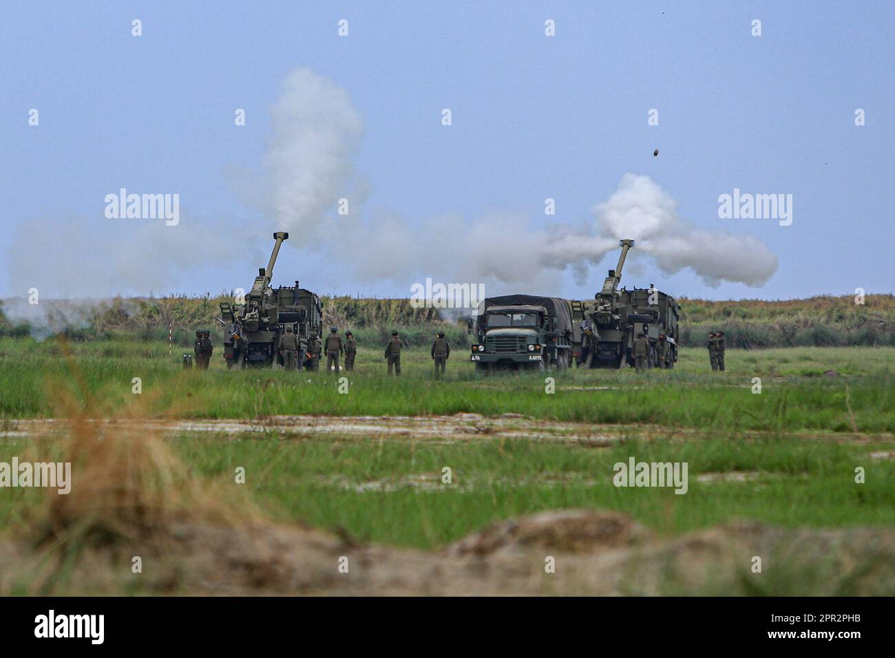 San Miguel, Zambales, The Philippines. 26th Apr, 2023. Artillery shells ...