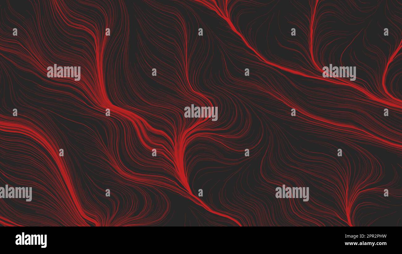 Black and red abstract concept background. Wavy lines. Backdrop with ...