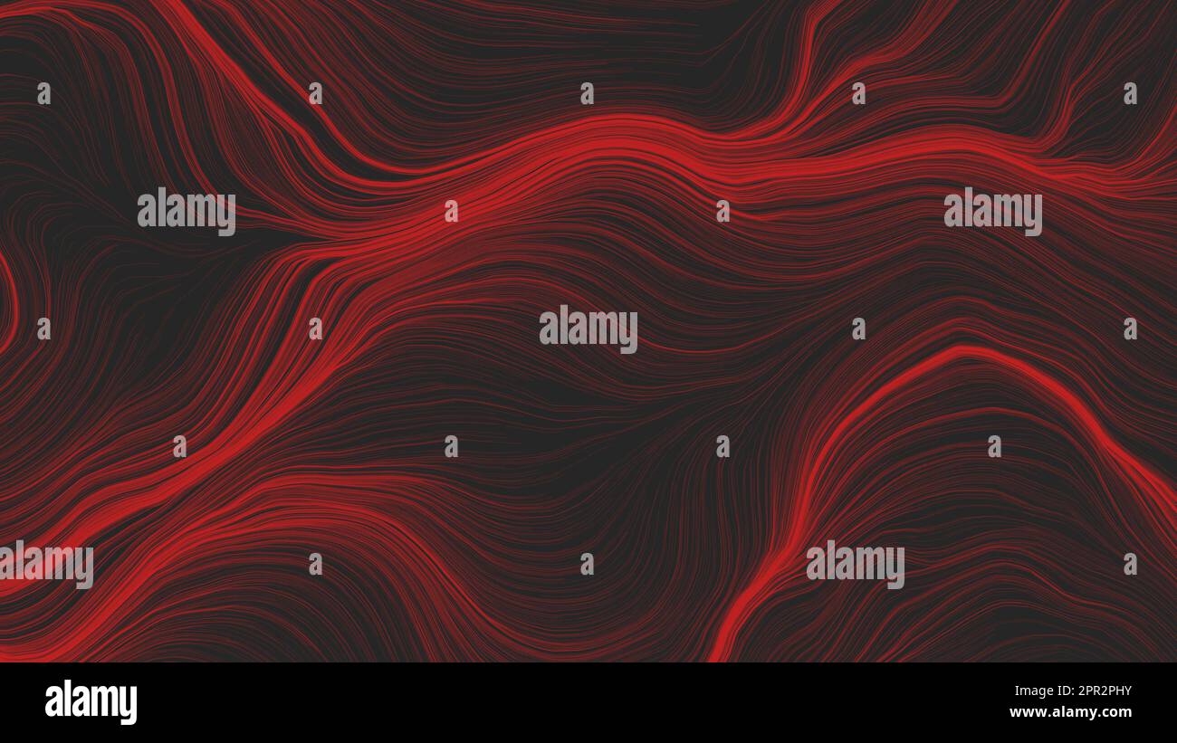 Black and red abstract concept background. Wavy lines. Backdrop with ...