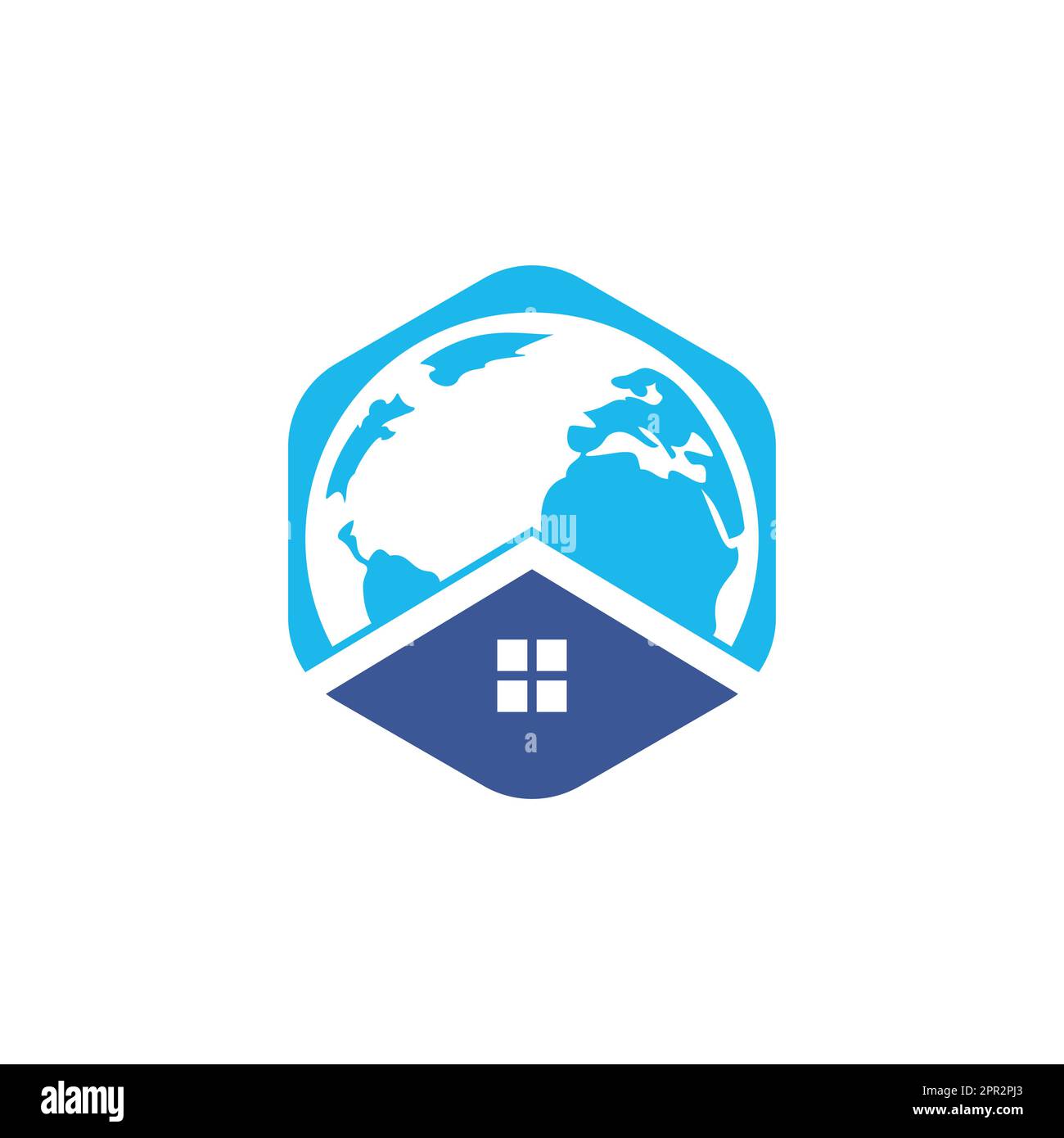 Global home vector logo design template. World house vector logo design ...