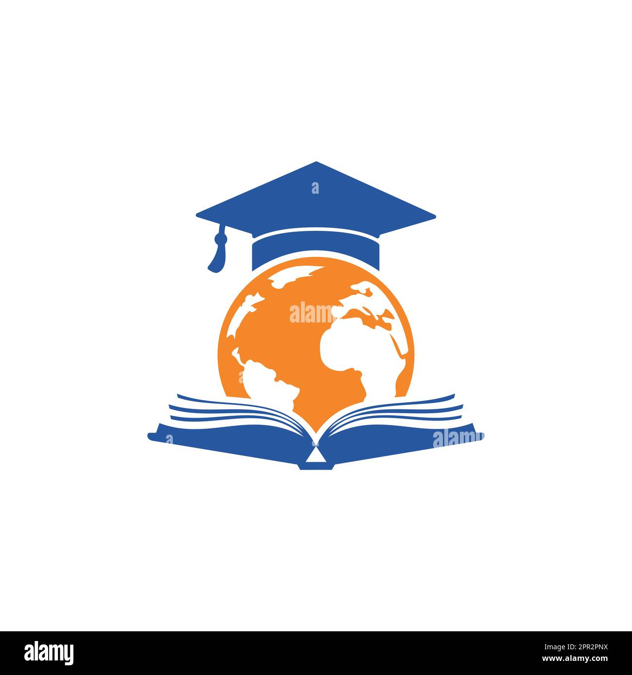 World education vector logo design. Globe with gradation cap and book ...