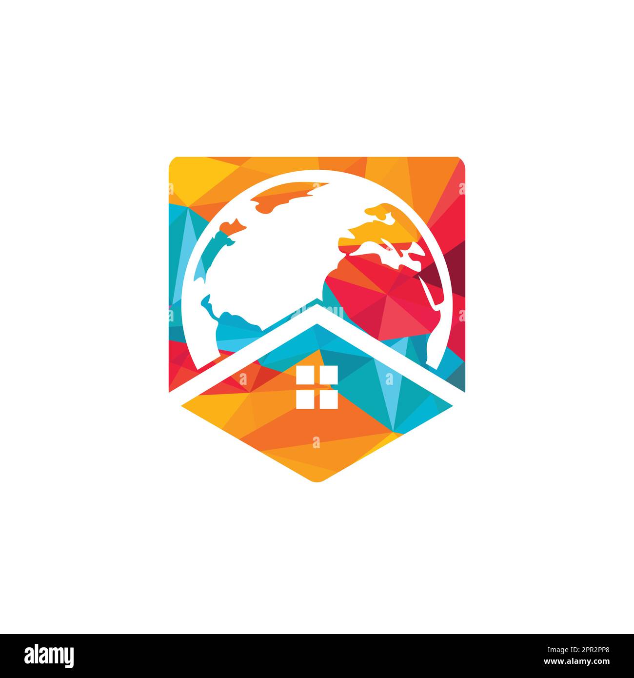 Global home vector logo design template. World house vector logo design ...