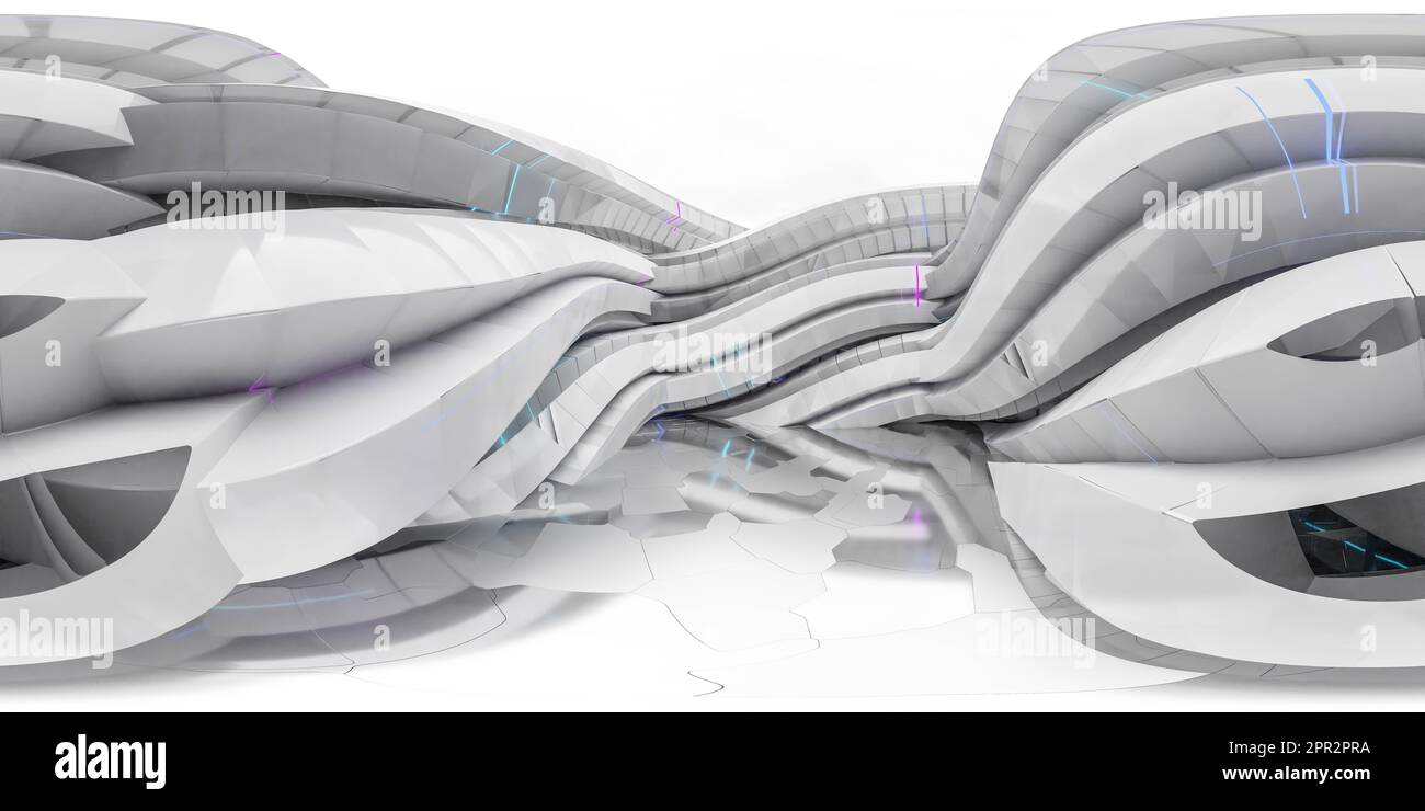 360 degree full panorama environment map of A very futuristic looking ...