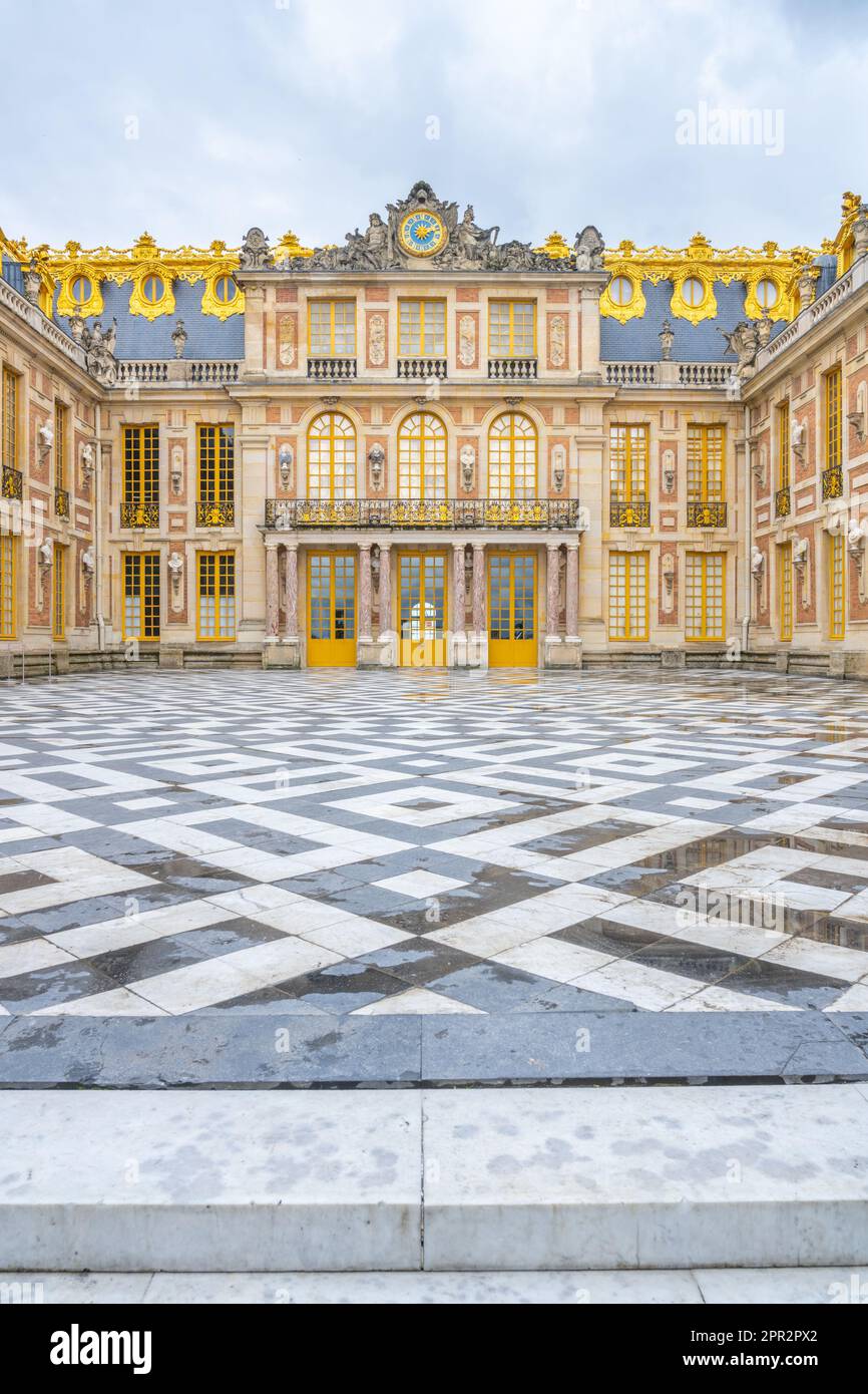 Paved Courtyard of Chateau Versailles near Paris, France Stock Photo ...