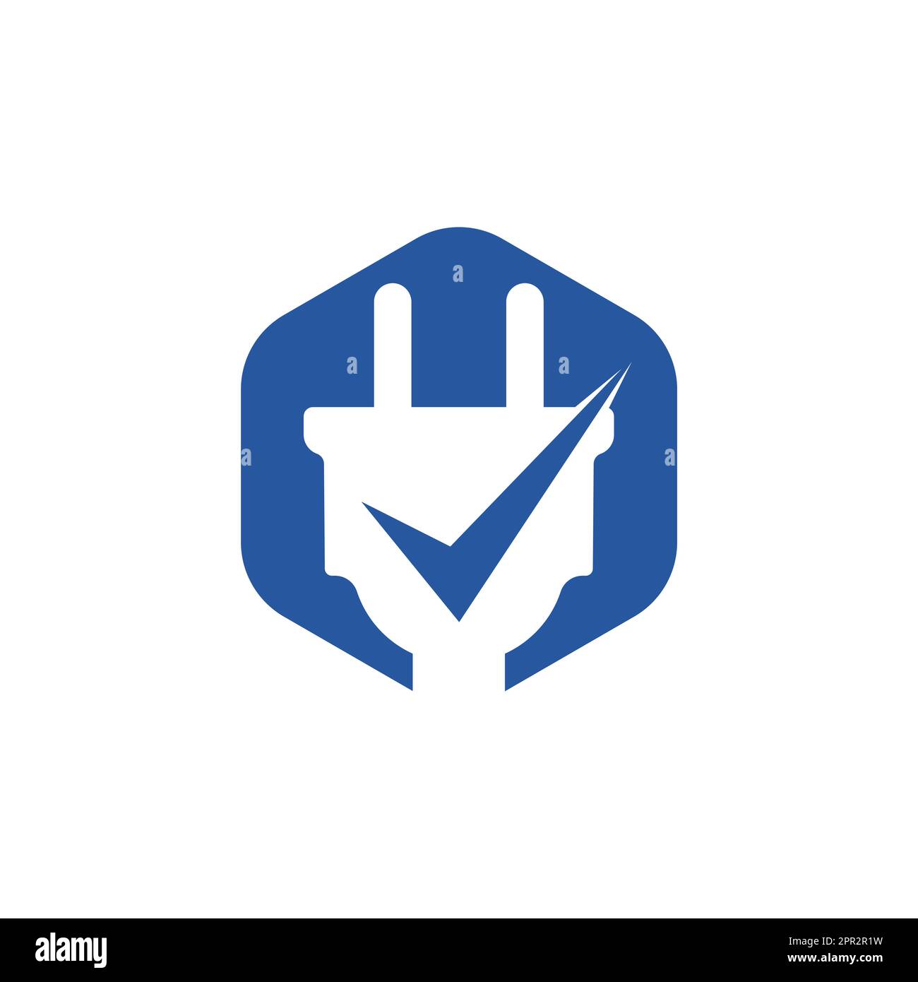 Electric plug and check mark vector logo design Stock Vector Image ...