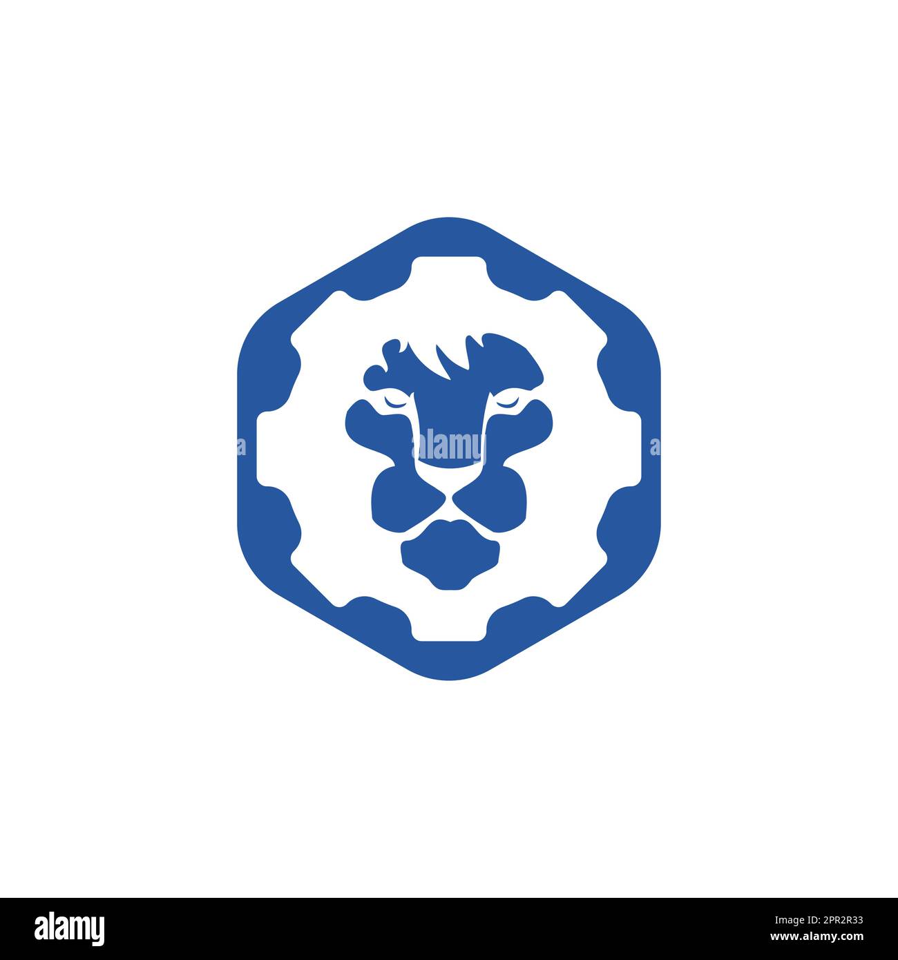 Creative lion gear vector logo design. Lion tech logo concept Stock ...