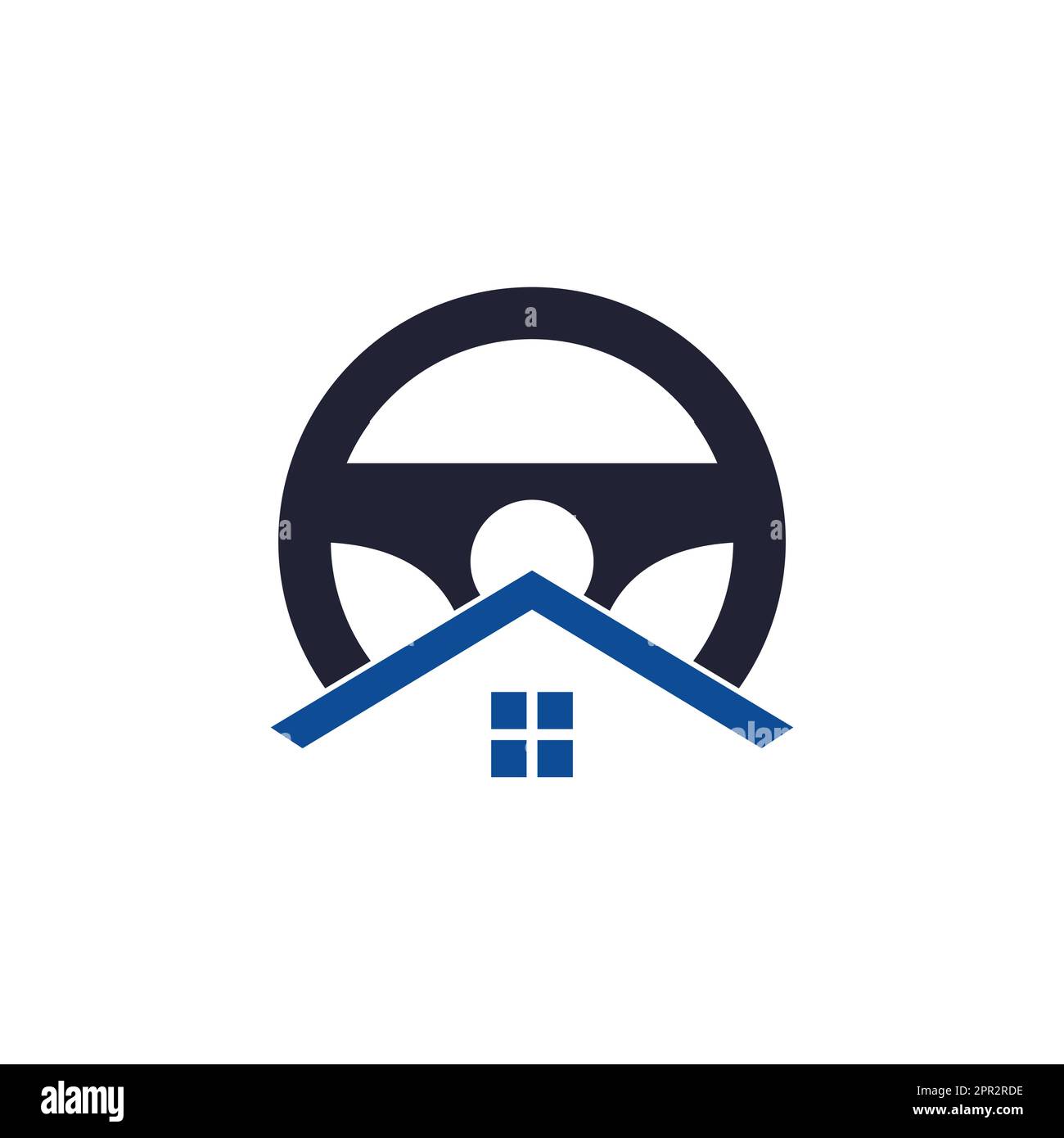 Home drive vector logo design template. Steering wheel and house symbol ...