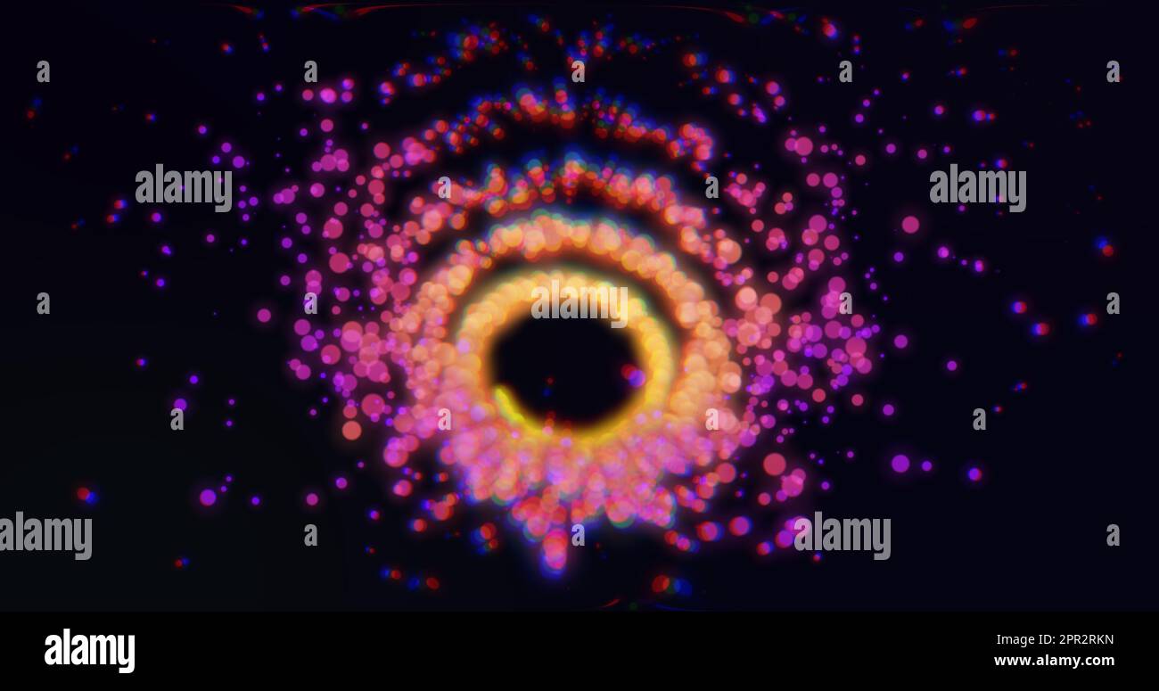 Abstract with a beautiful purple funnel swirl of particles of bright ...
