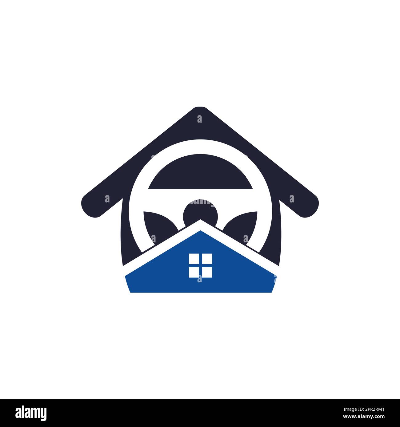 Home drive vector logo design template. Steering wheel and house symbol ...