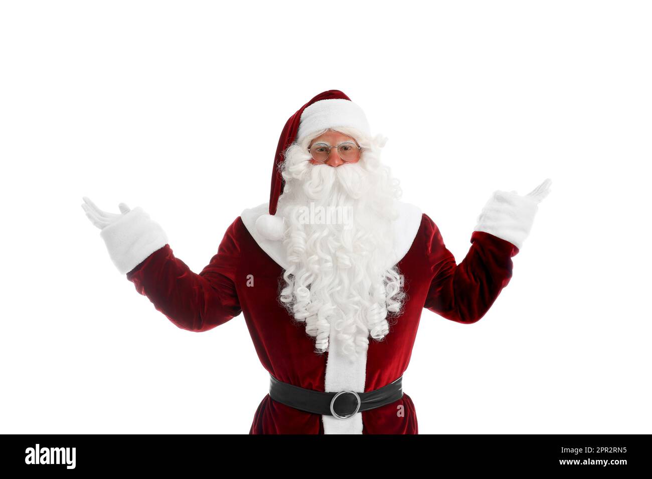 Portrait of Santa Claus on white background Stock Photo - Alamy