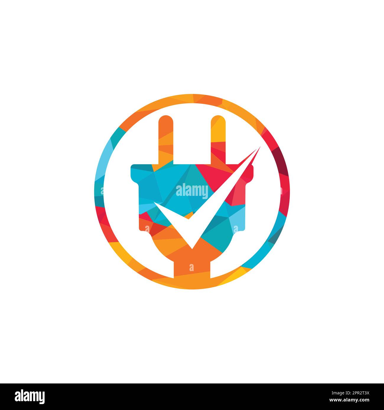 Electric plug and check mark vector logo design Stock Vector Image ...