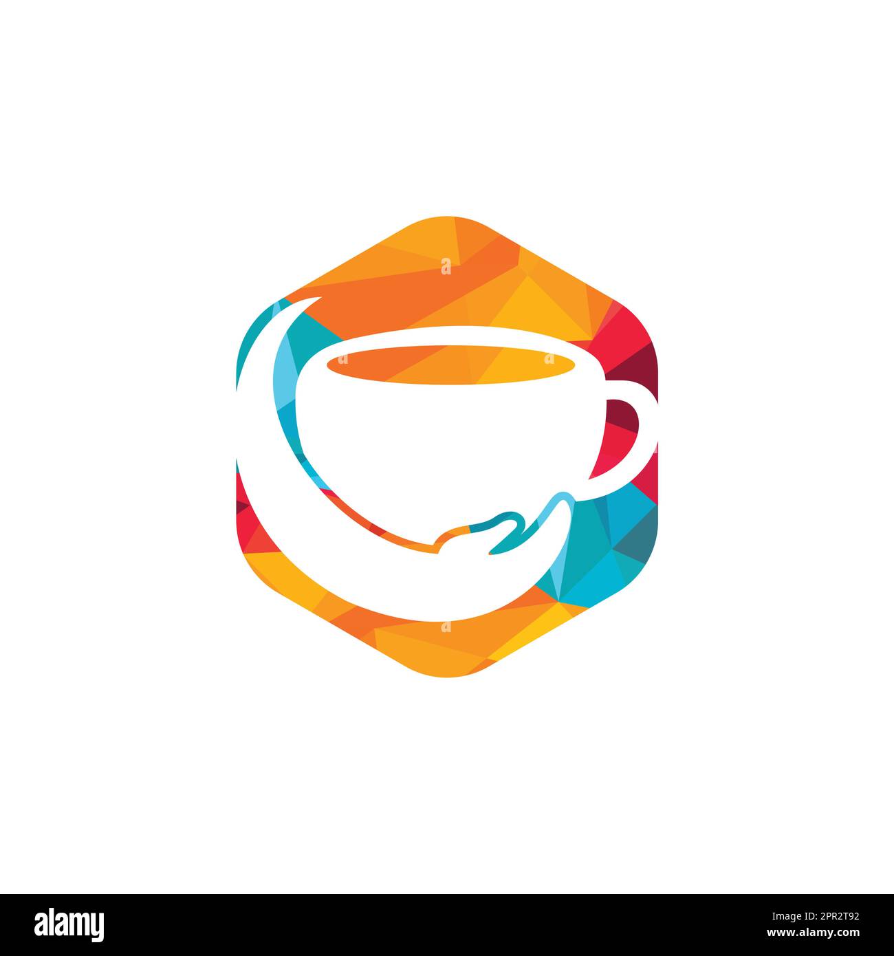 Coffee care vector logo design. Coffee cup and hand icon design Stock ...