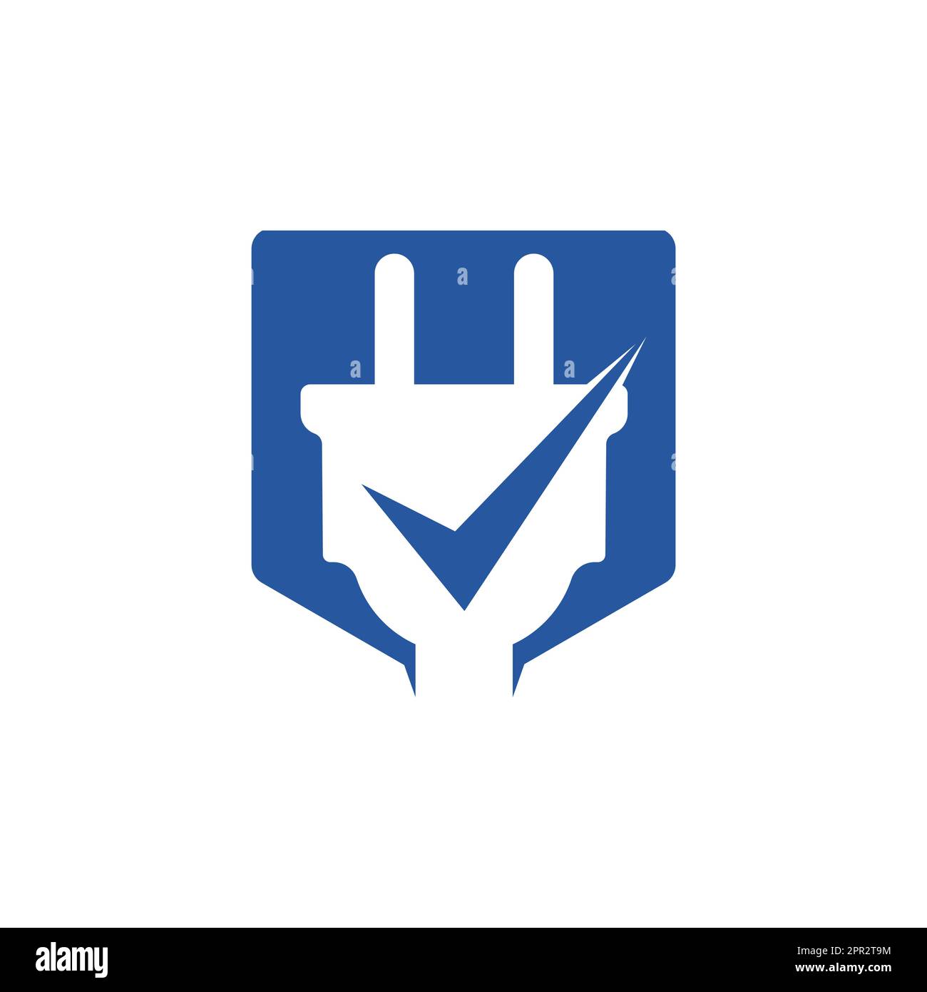 Electric plug and check mark vector logo design Stock Vector Image ...