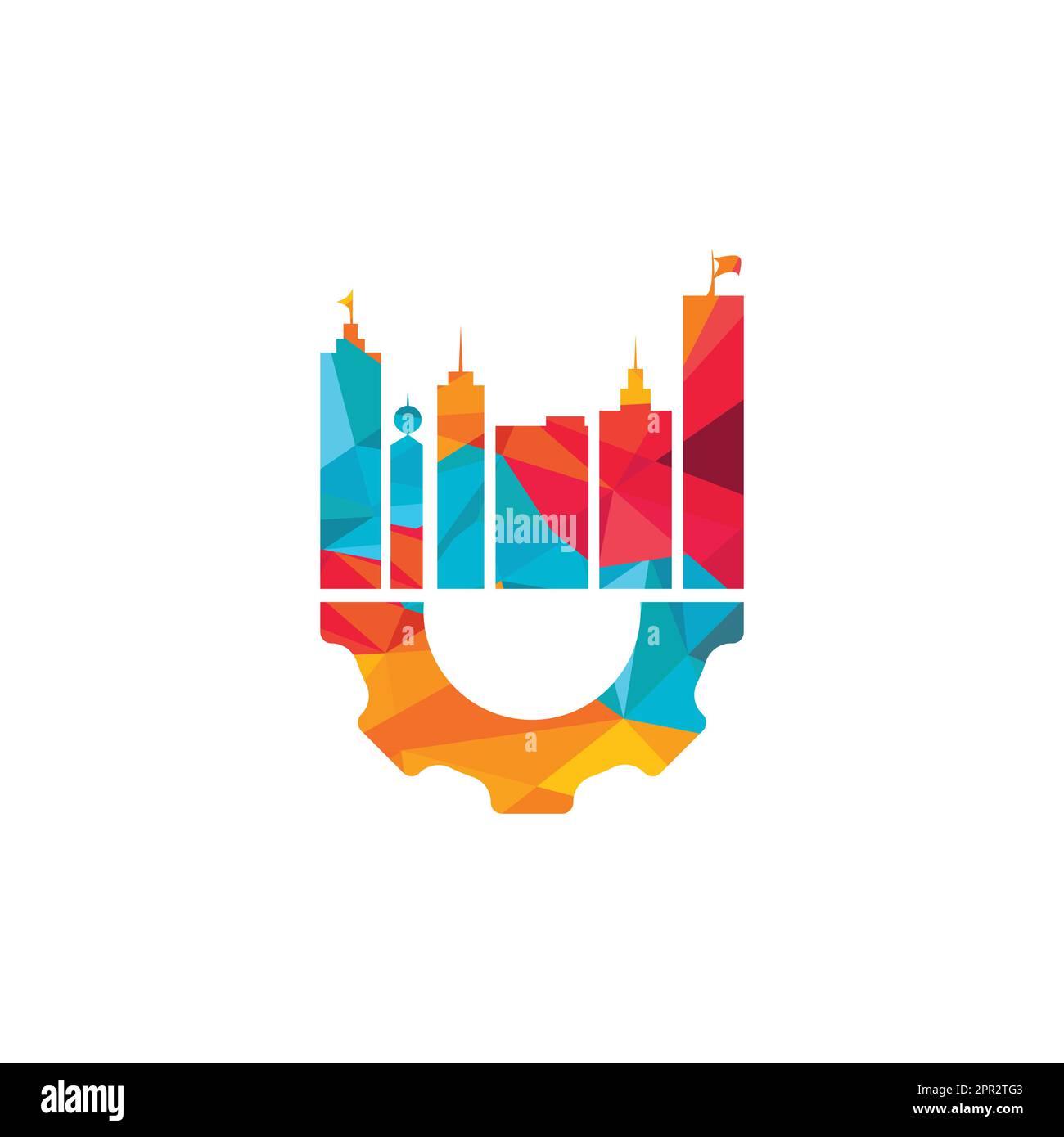 Gear building vector logo design. Building maintenance logo design ...