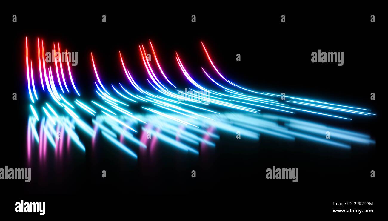 Photo of light streaks captured through long exposure on a black ...