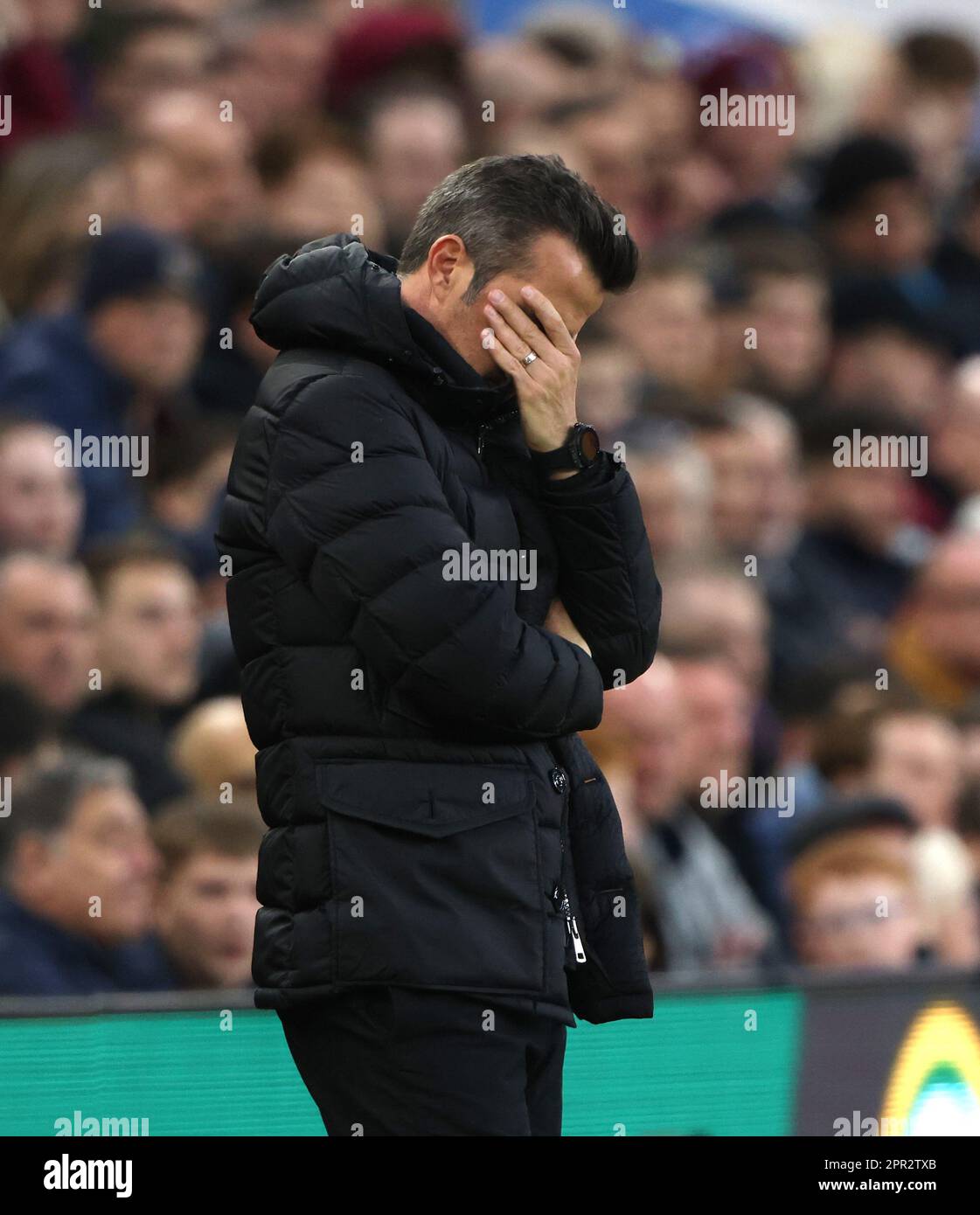 Birmingham, UK. 25th Apr, 2023. Marco Silva (Fulham head coach ...