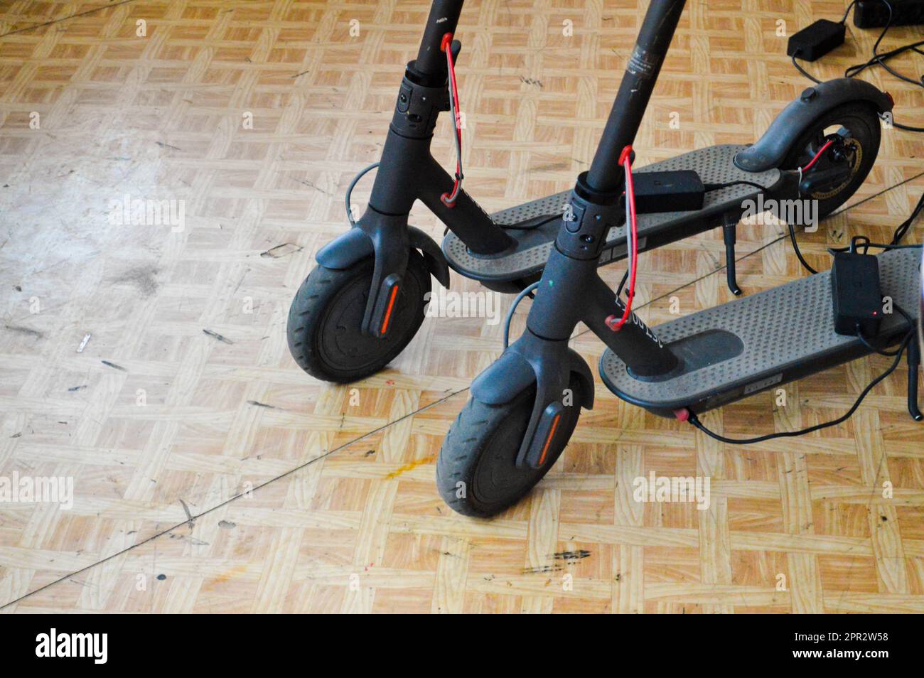 Two new black electronic two-wheeled fashionable modern fast electric ...