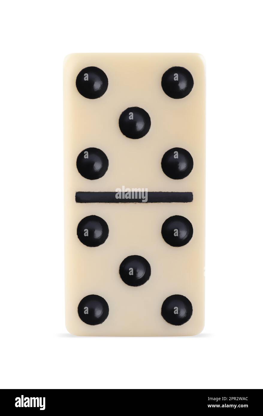 One classic domino tile on white background Stock Photo - Alamy