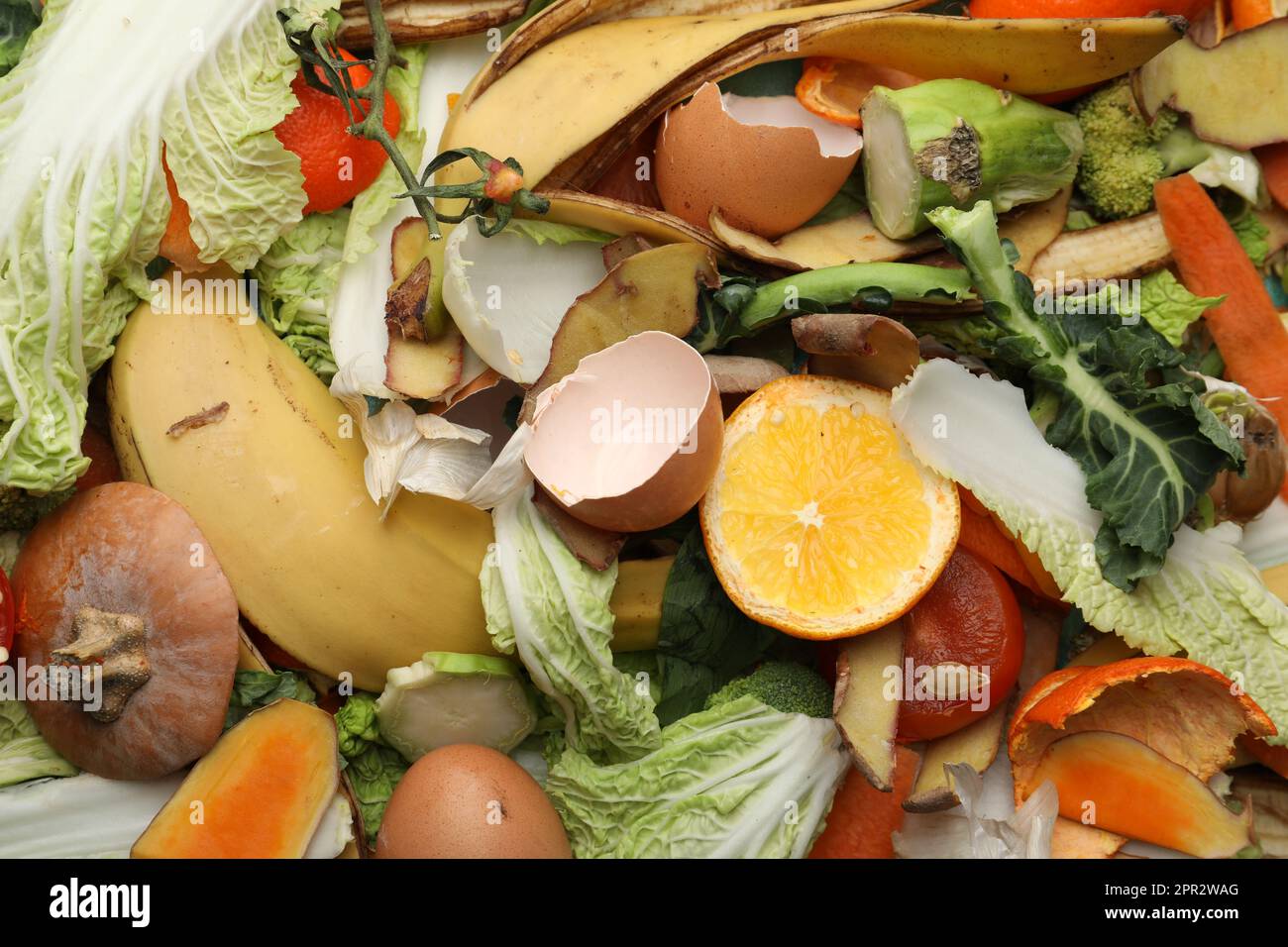 Pile of organic waste for composting as background, closeup Stock Photo ...