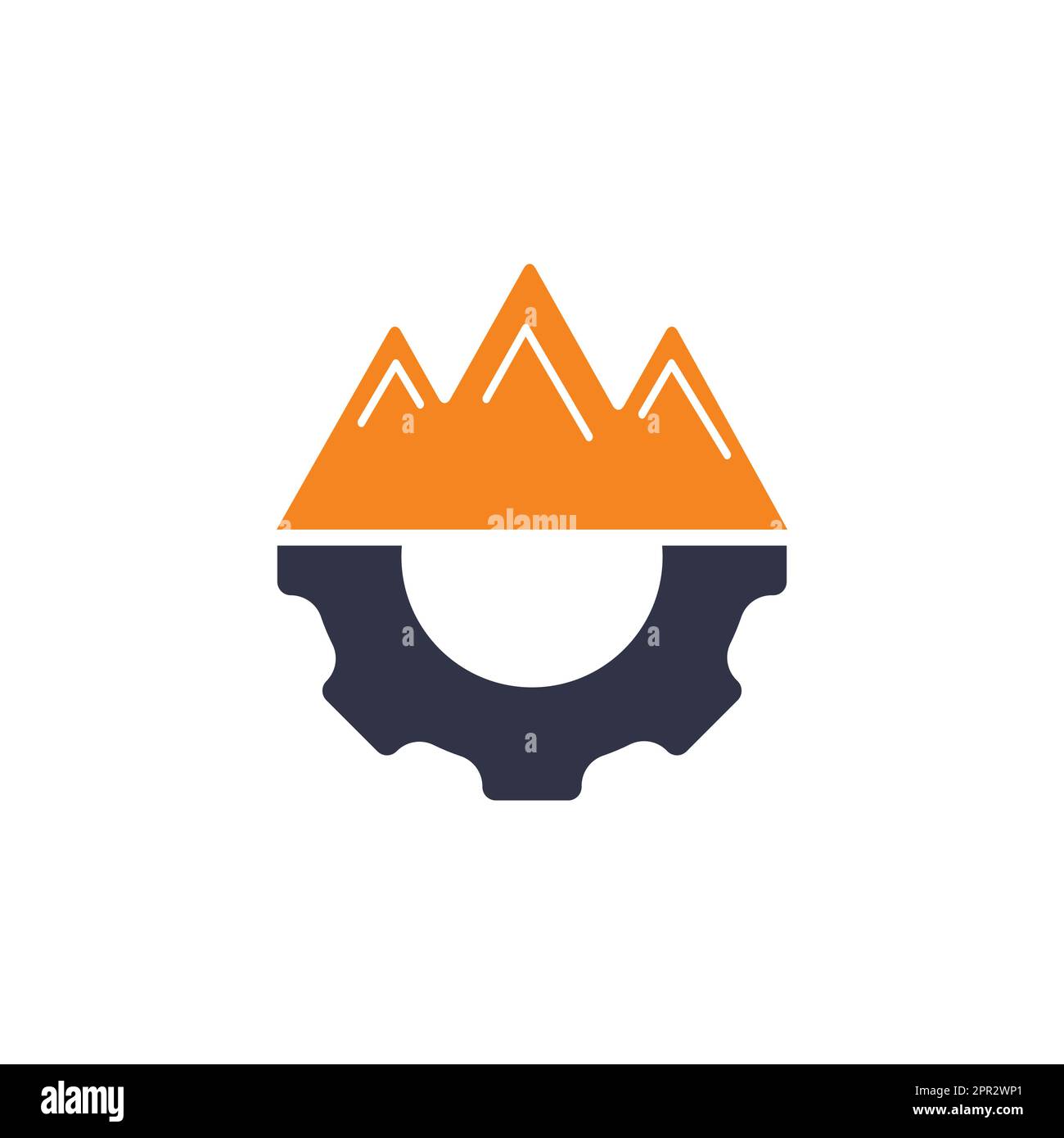Mountain Gear vector logo design. Nature and mechanic symbol or icon ...