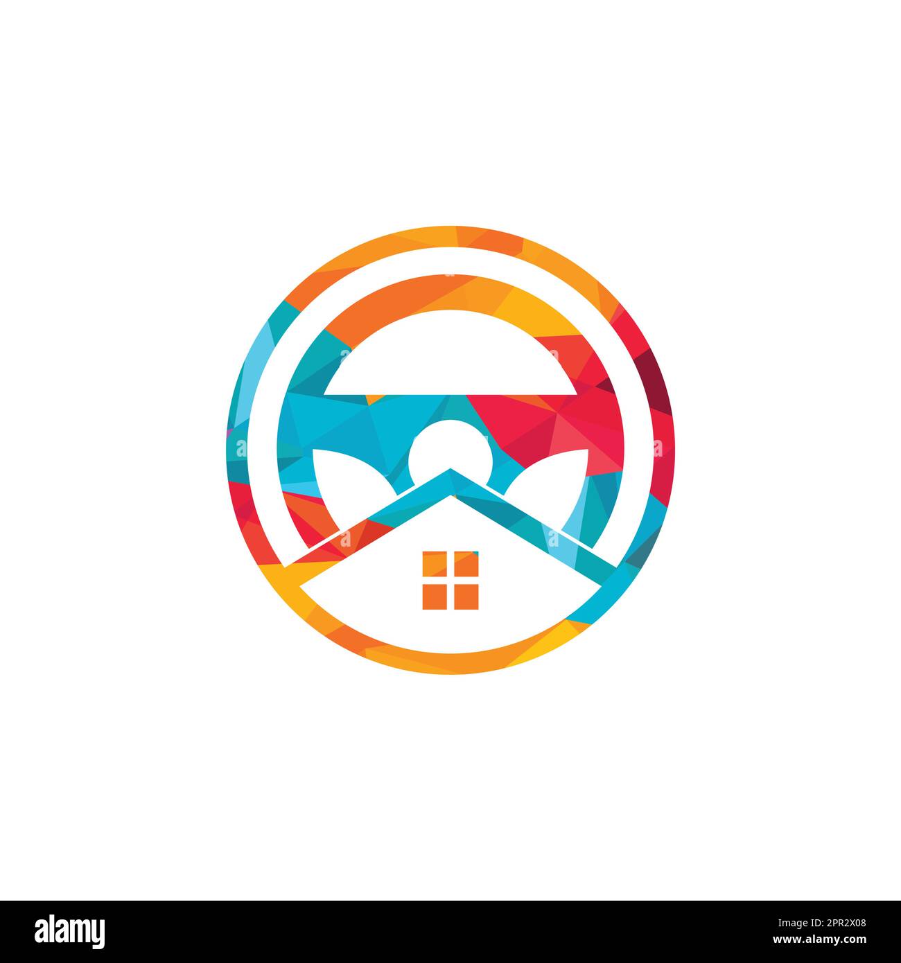 Home drive vector logo design template. Steering wheel and house symbol ...