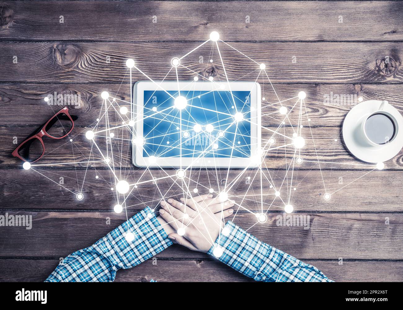 Concept of social communication and networking with social connection ...