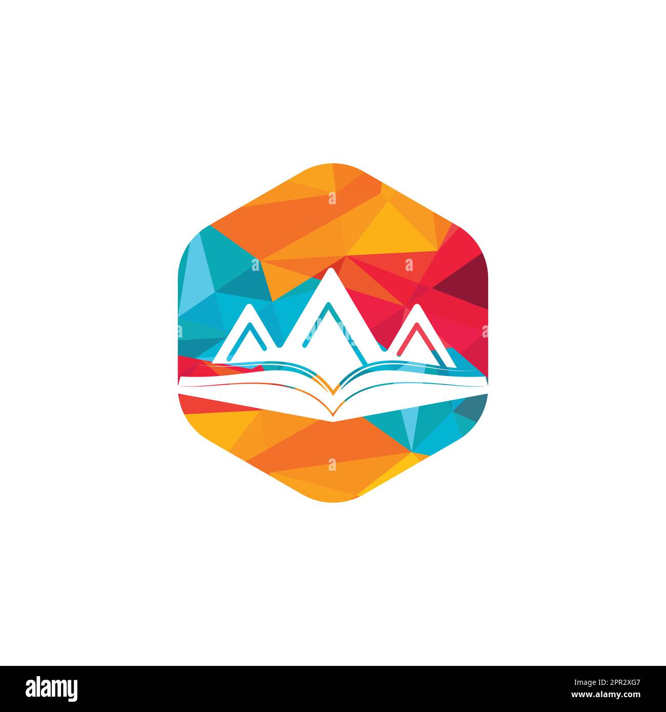 Mountain book vector logo design. Nature and bookstore symbol or icon ...