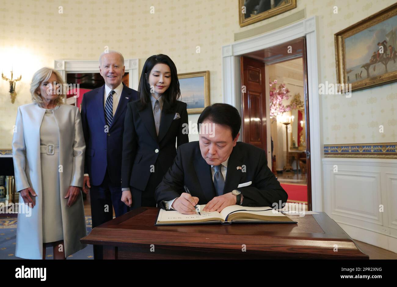 26th Apr, 2023. Yoon-Biden talks South Korean President Yoon Suk Yeol ...
