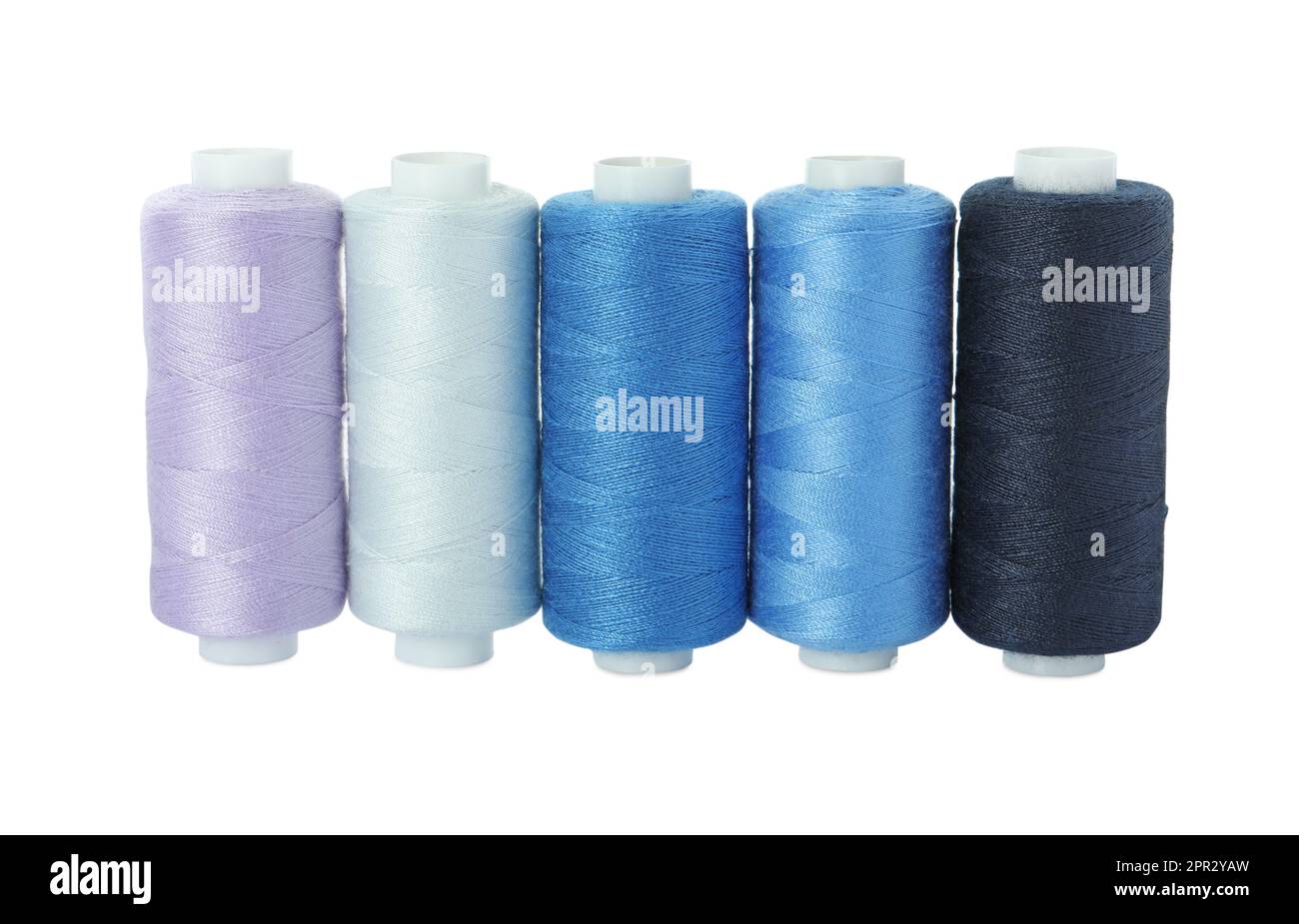 Set of different colorful sewing threads on white background Stock ...