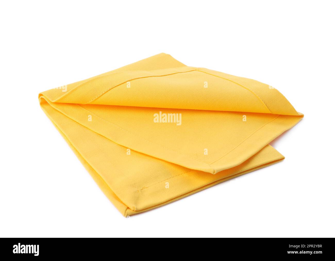 New clean yellow cloth napkin isolated on white Stock Photo - Alamy