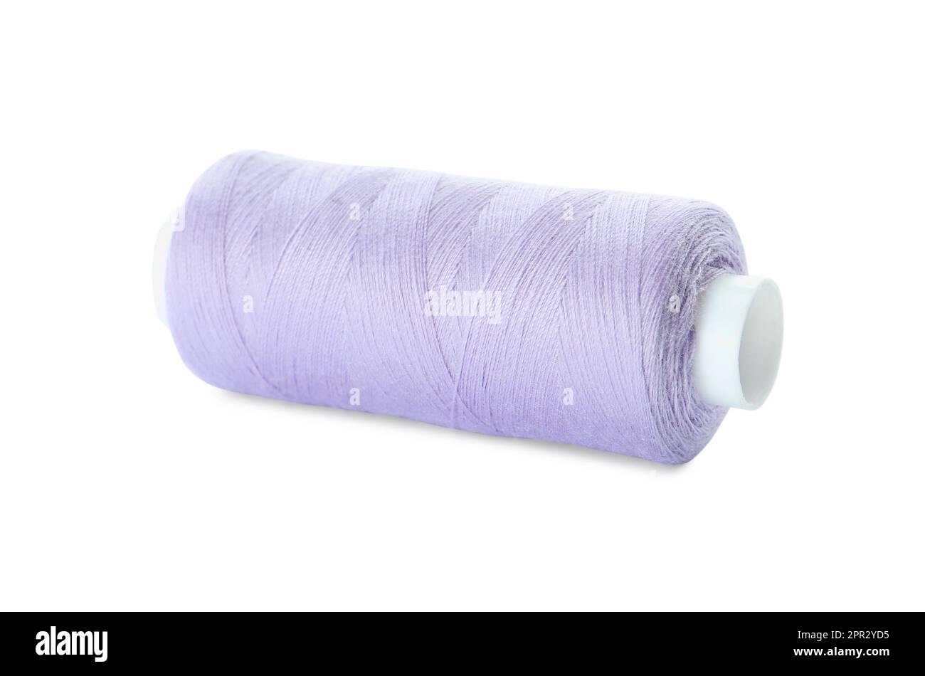Spool of violet sewing thread isolated on white Stock Photo - Alamy