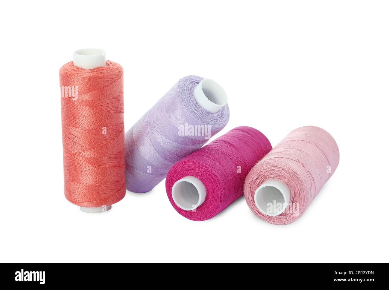 Many different colorful sewing threads on white background Stock Photo ...