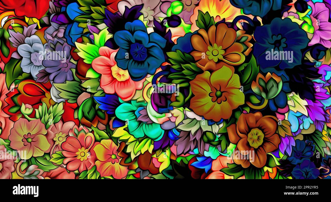 Psychedelic Flowers Background