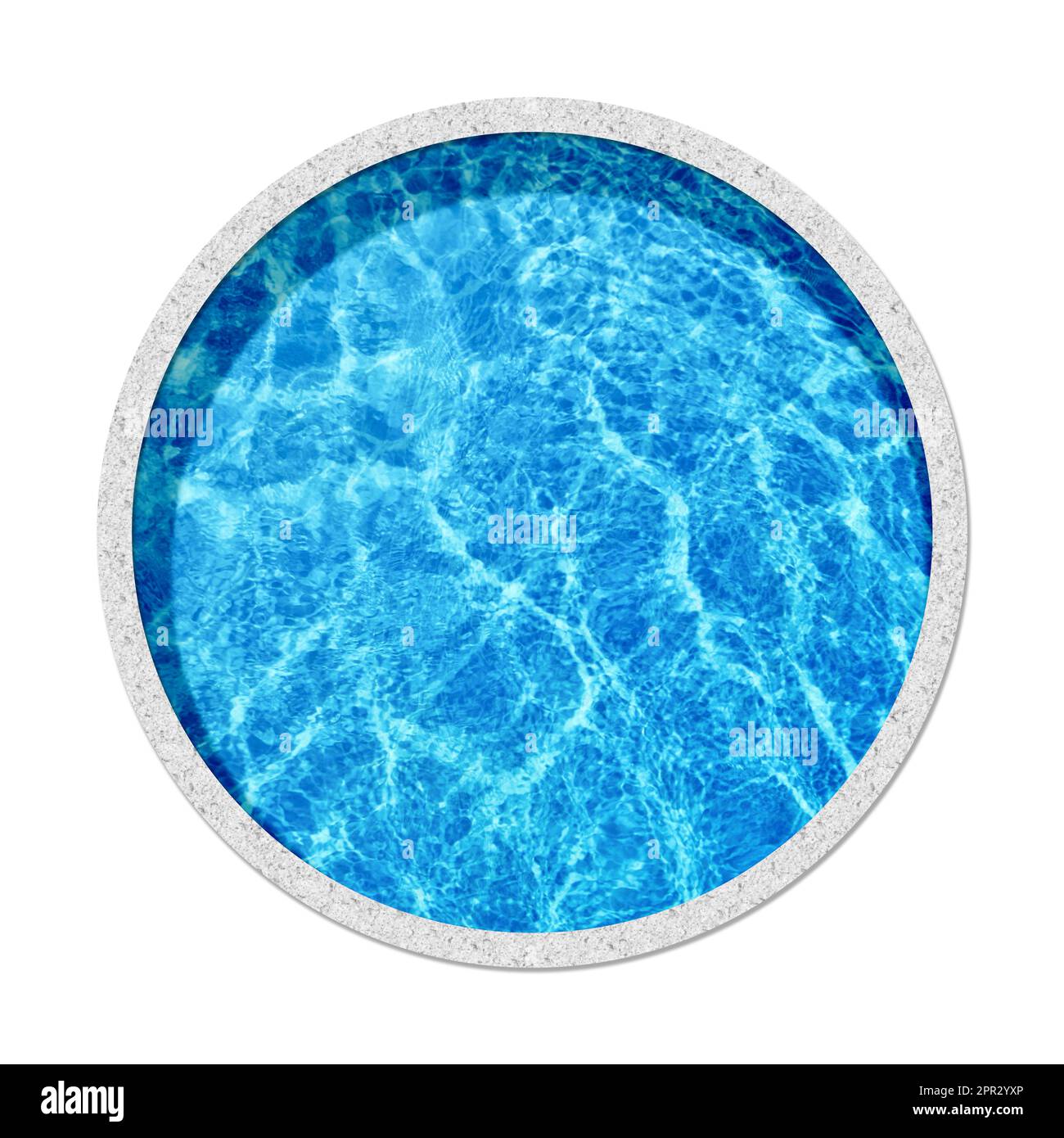 Round swimming pool on white background, top view Stock Photo - Alamy