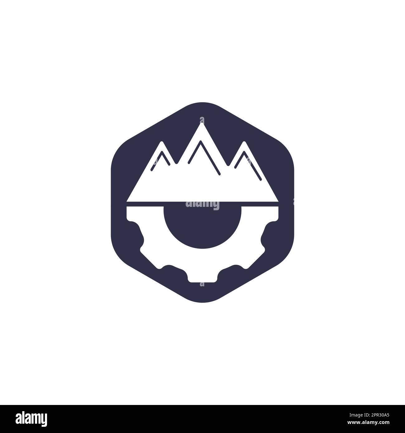 Mountain Gear vector logo design. Nature and mechanic symbol or icon ...