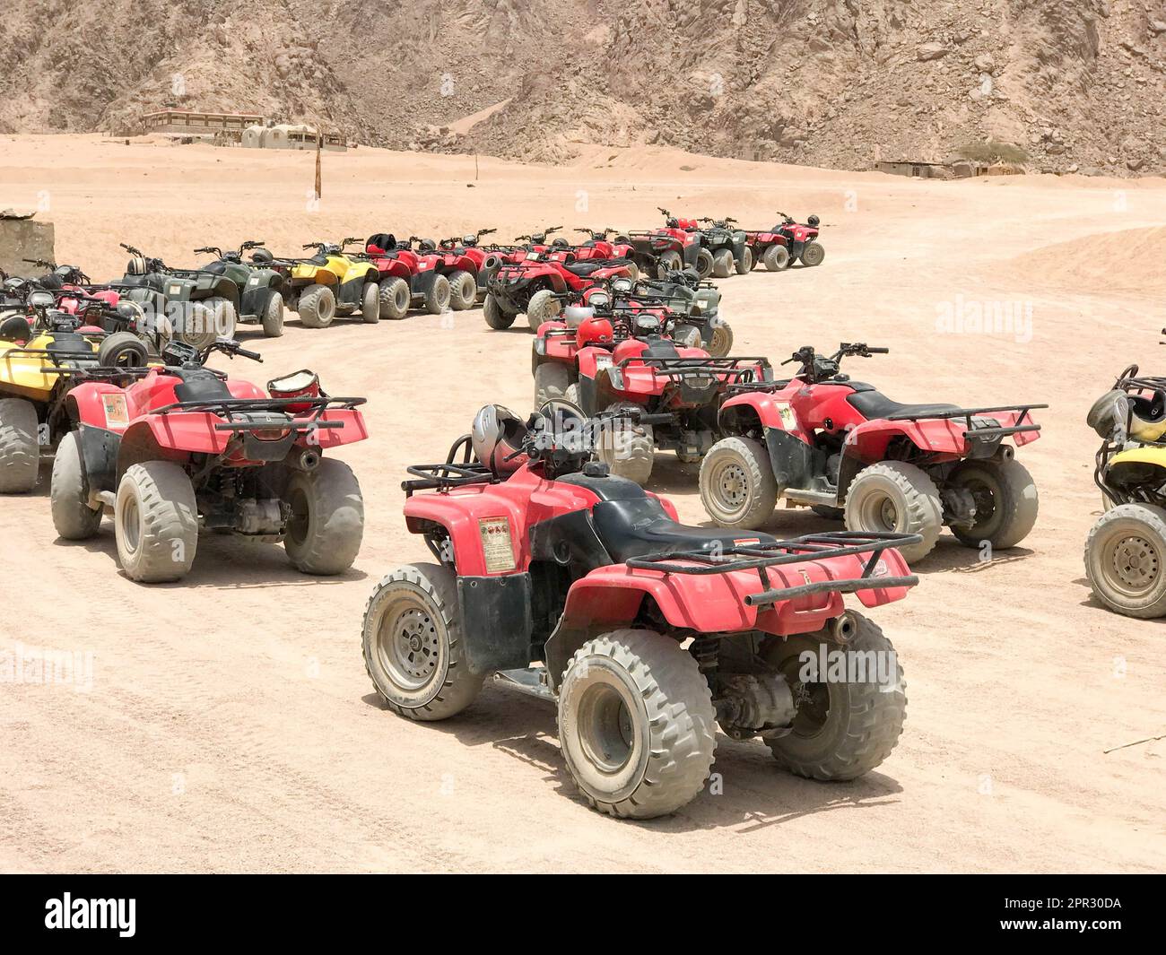 Many four-wheeled powerful fast off-road four-wheel drive ATVs ...