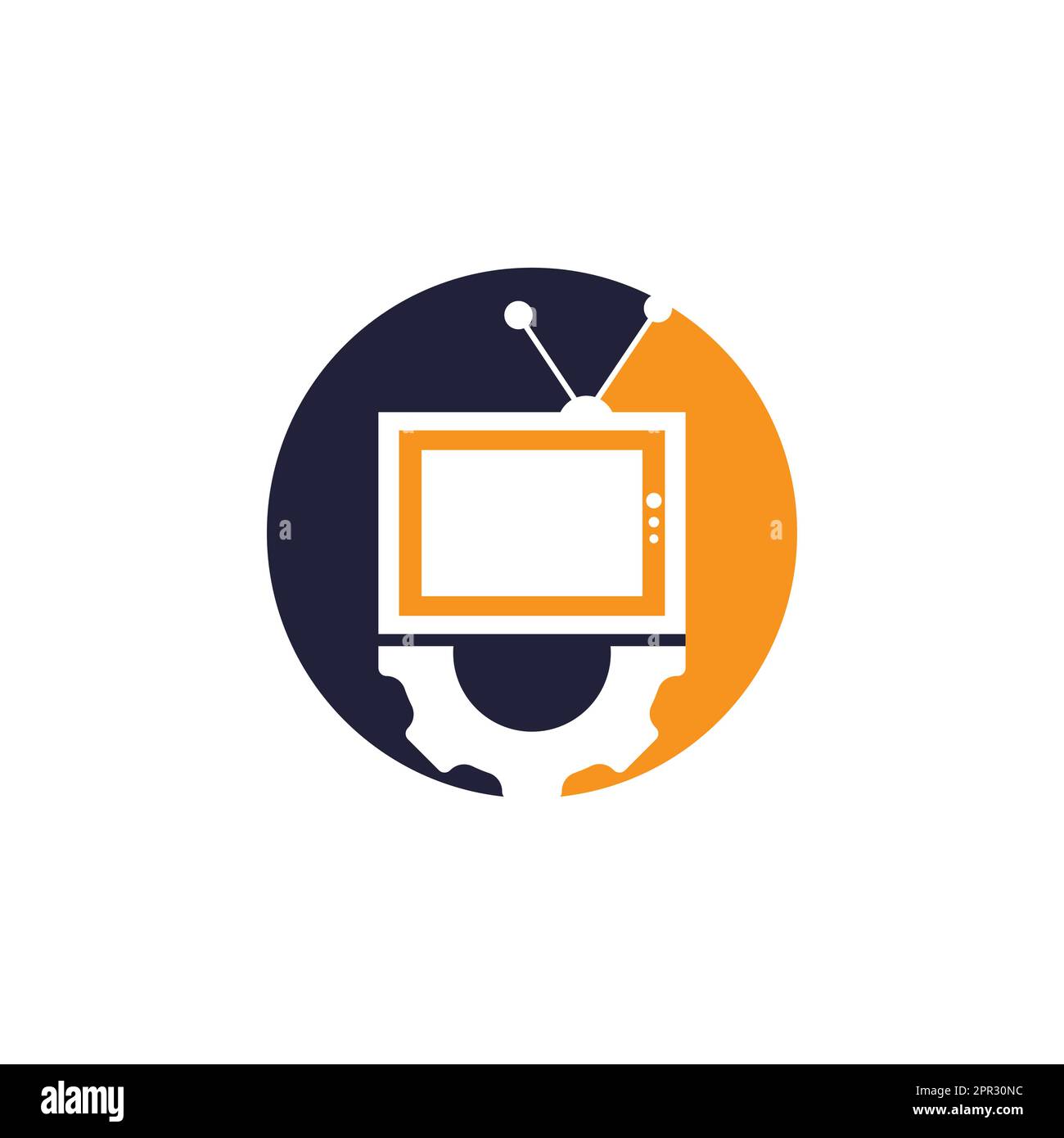 Television Gear vector logo design. TV repair logo. Television and ...