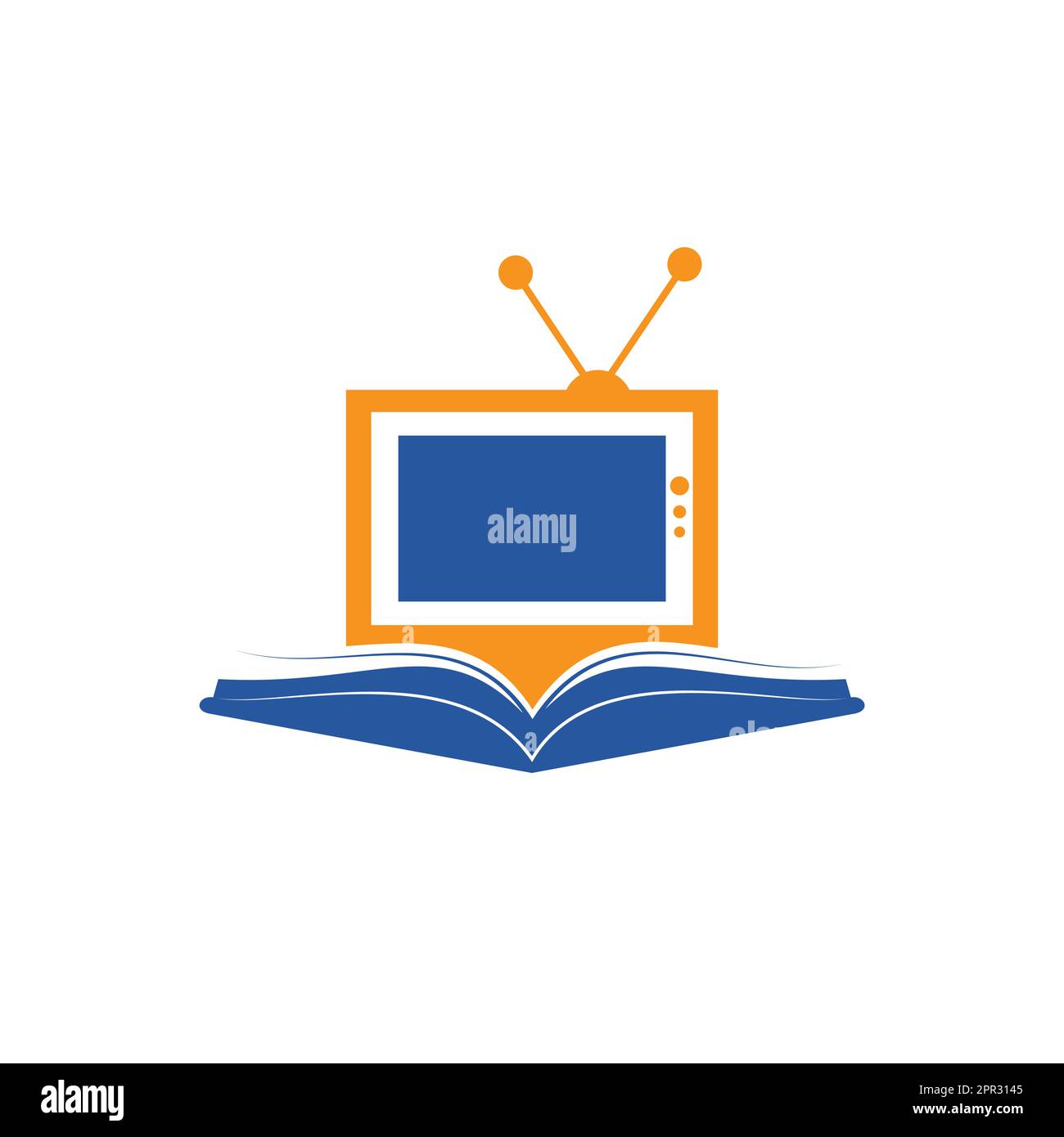Book TV vector logo template design. Unique bookstore, library and ...