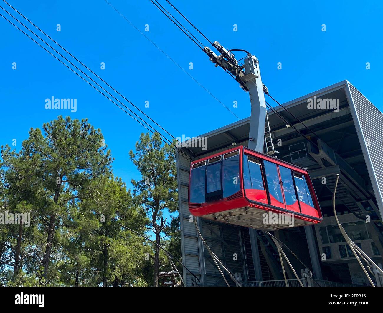 cable car cabin ski lift and blue sky at the background Stock Photo - Alamy
