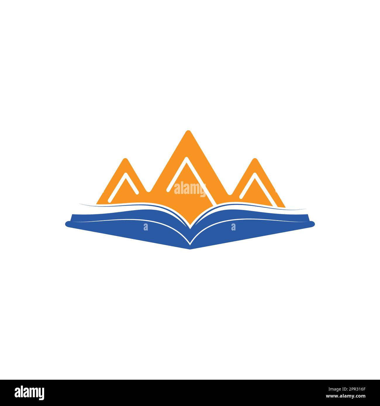 Mountain book vector logo design. Nature and bookstore symbol or icon ...